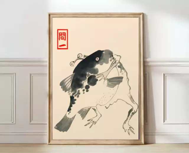 Japanese Frog Print Matsumoto Hoji Wall Art Frog Poster Vintage Print ...