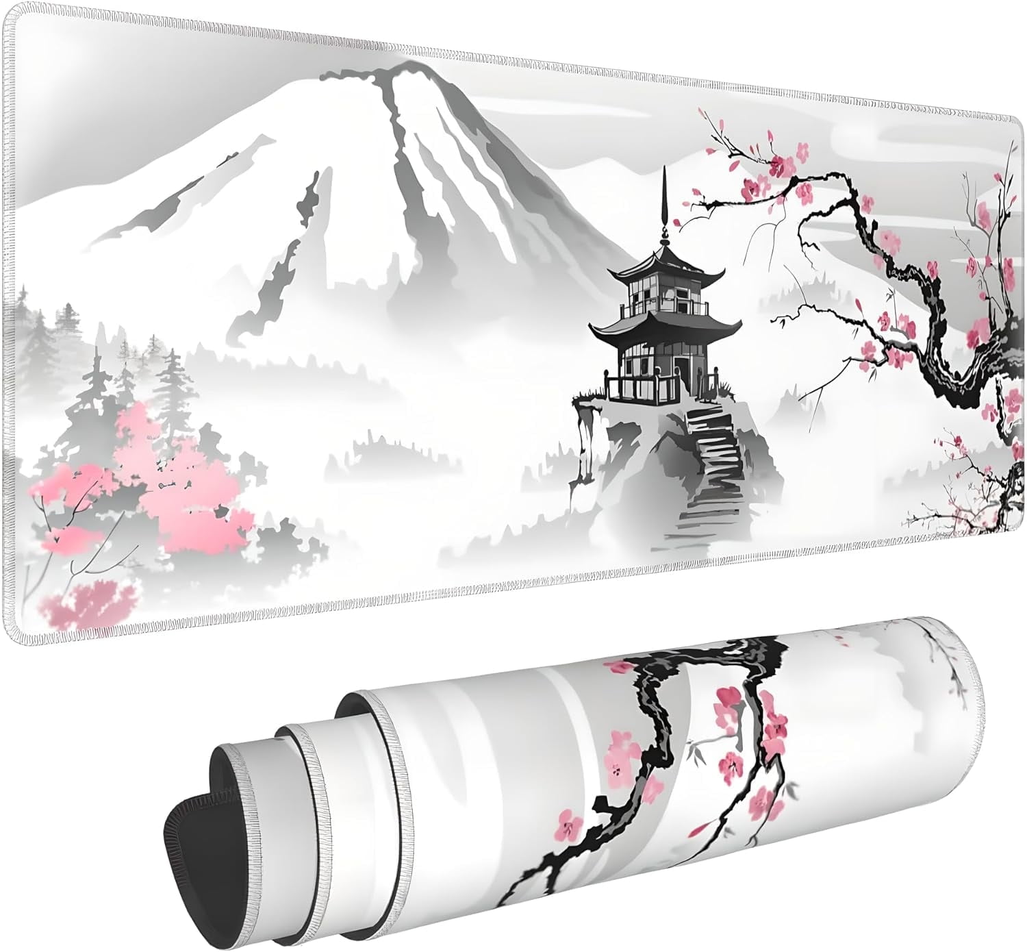 Japanese Gaming Mouse Pad XL,Cherry Blossom Extended Large Desk Mat ...