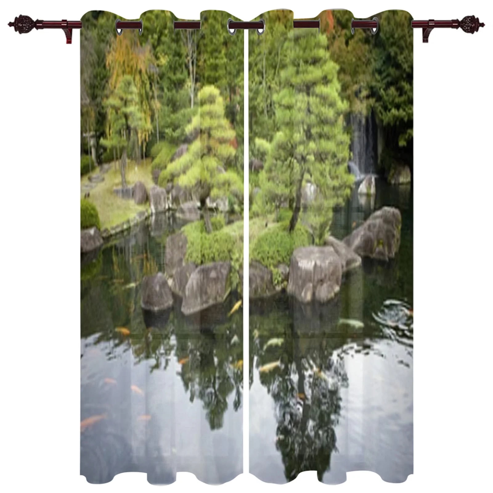 Japanese Garden Window Curtains For Living Room Luxury Bedroom Decor ...