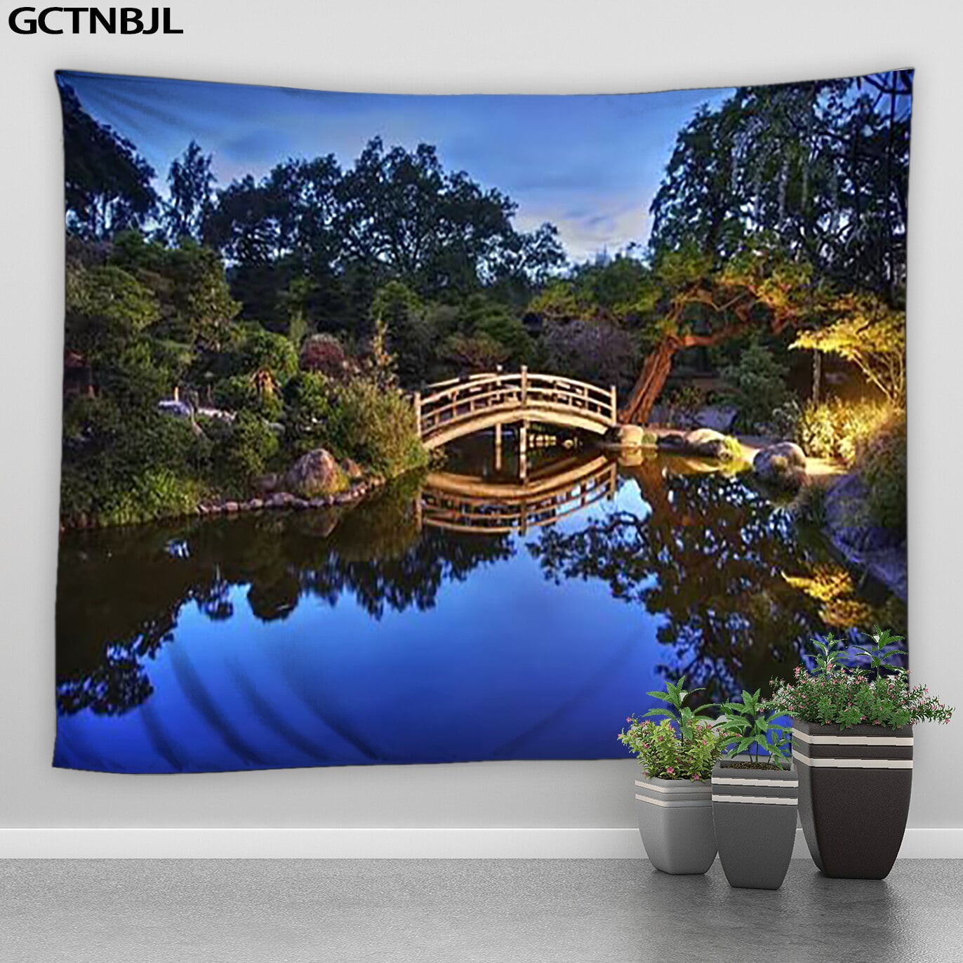 Japanese Garden scenery Tapestry Nature Park Spring Landscape Lake ...