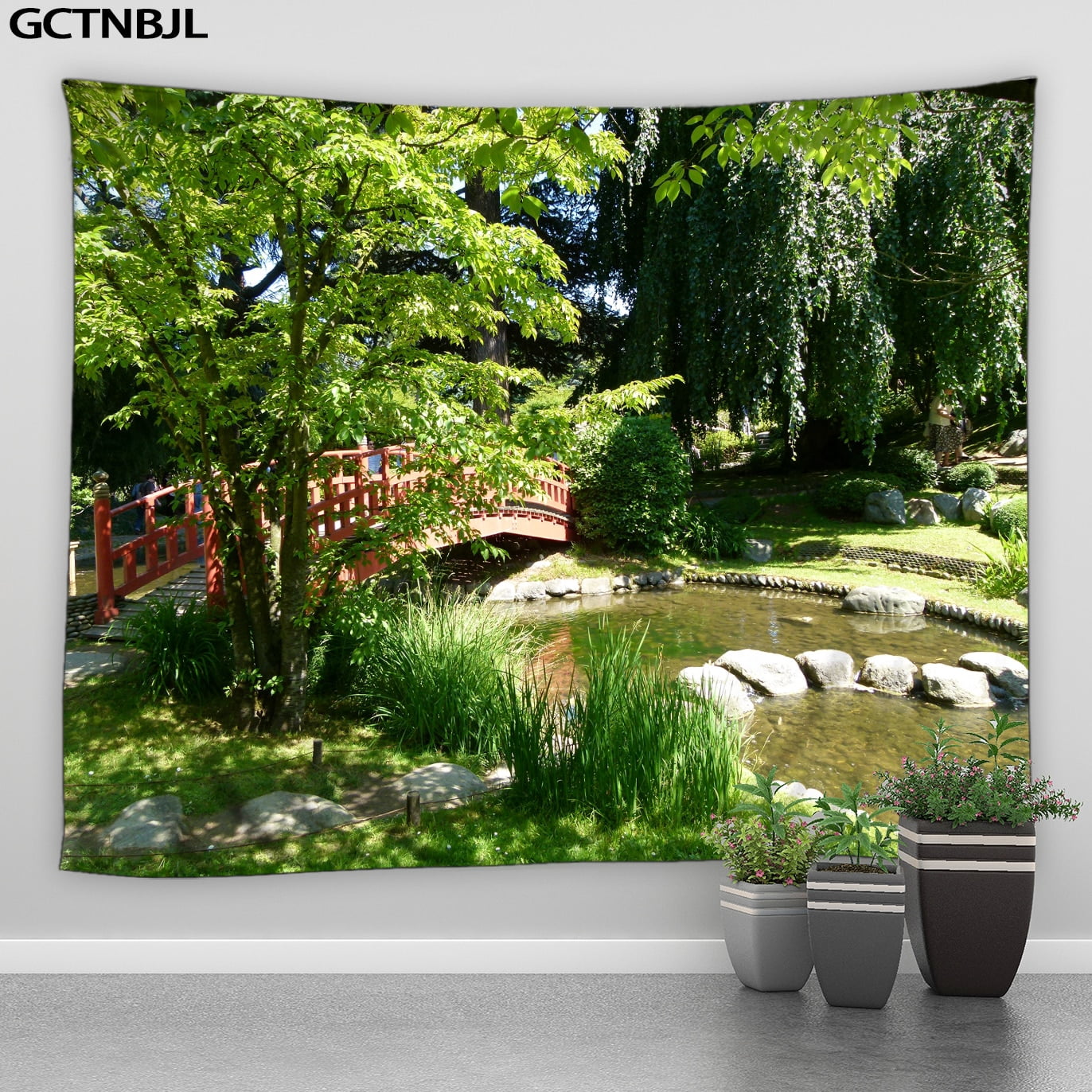 Japanese Garden scenery Tapestry Wall Hanging Park Nature Landscape ...