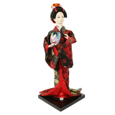 Oriental Furniture 14" Geisha Figurine with Ivory Flower Sash, Statue ...