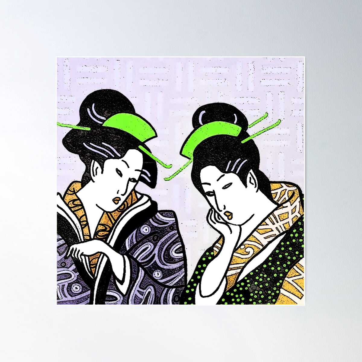 Japanese Geisha Girl Art Poster Wall Art, Modern Wall Decor For Living ...