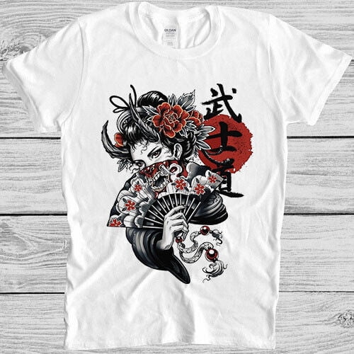 Japanese Geisha Girl Manga Gamer Cult Meme Movie Funny Gift Tee T Shirt ...