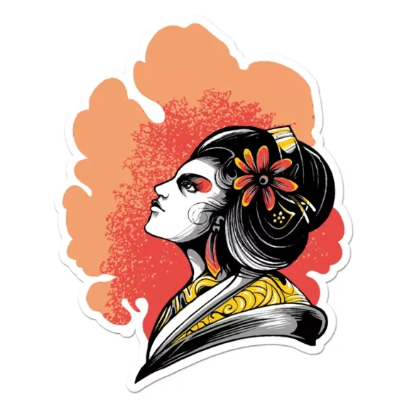 Japanese Geisha Japan Sticker Phone Decal Water Bottle Stickers Car ...