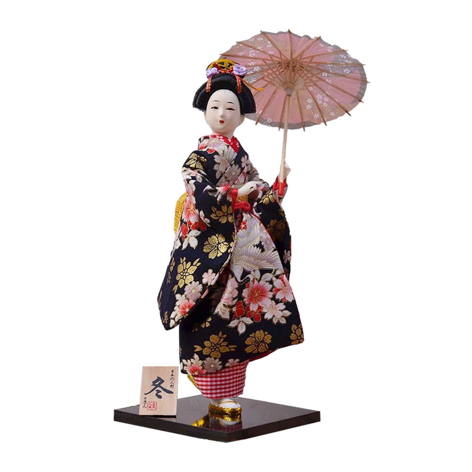 Japanese Geisha Oriental Doll, 30cm Handicraft Miniature Figurines ...