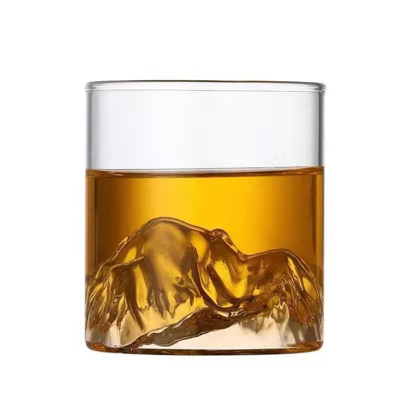 Japanese Glass Glacier Mountain Teacup Mt. Fuji Heat-resistant Glass ...
