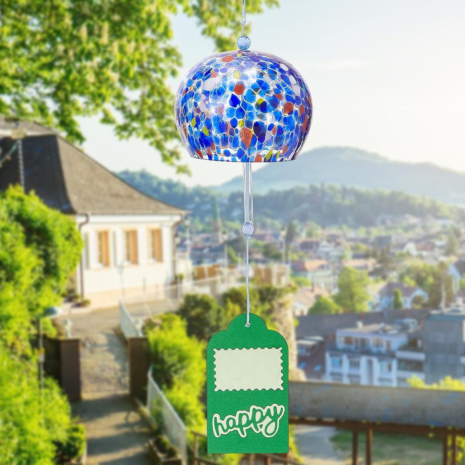 Japanese Glass Wind Chimes Glass Polka Dot Wind Bells Hanging Glass ...