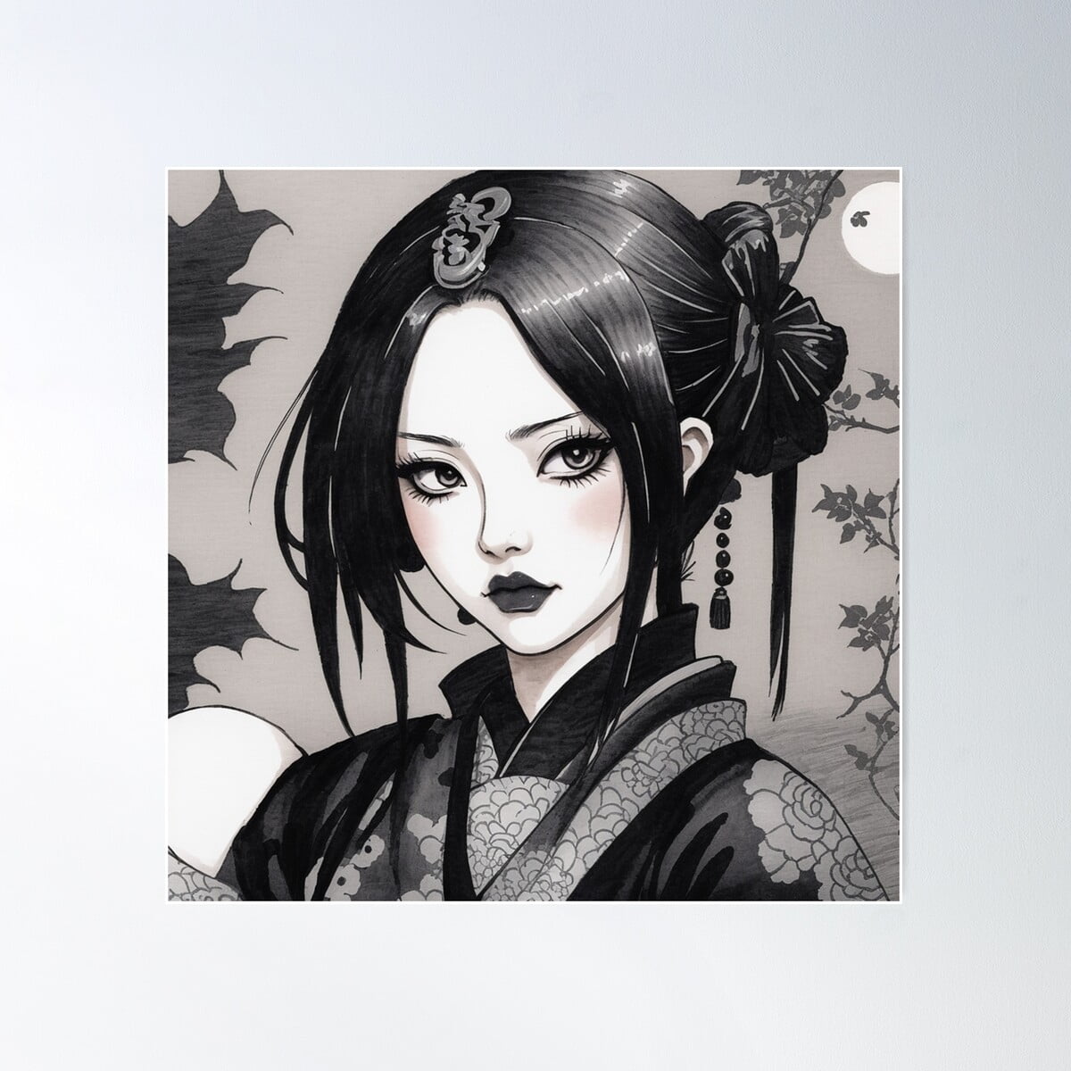 Japanese Goth Girl 8 Poster Wall Art, Modern Wall Decor For Living Room ...
