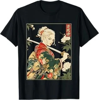 Japanese Gothic Samurai Art Woman With Katana Sword T-Shirt - Walmart.com