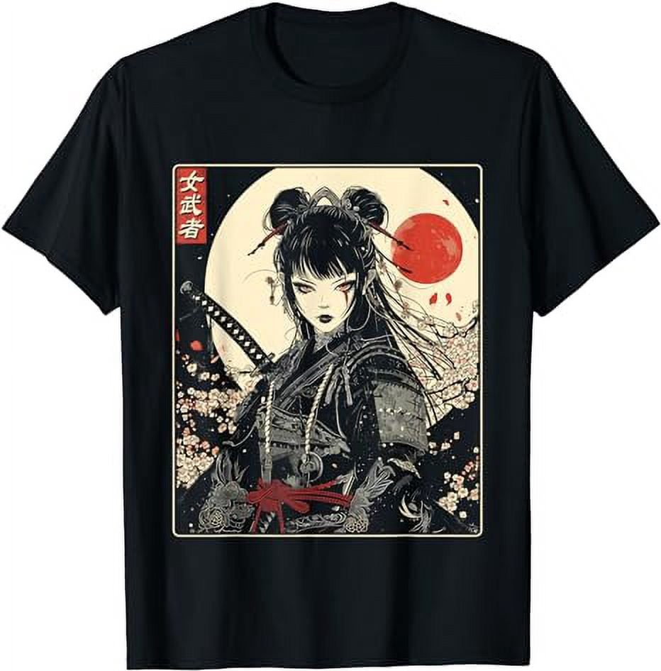 Japanese Gothic Samurai Art Woman With Katana Sword T-Shirt - Walmart.com