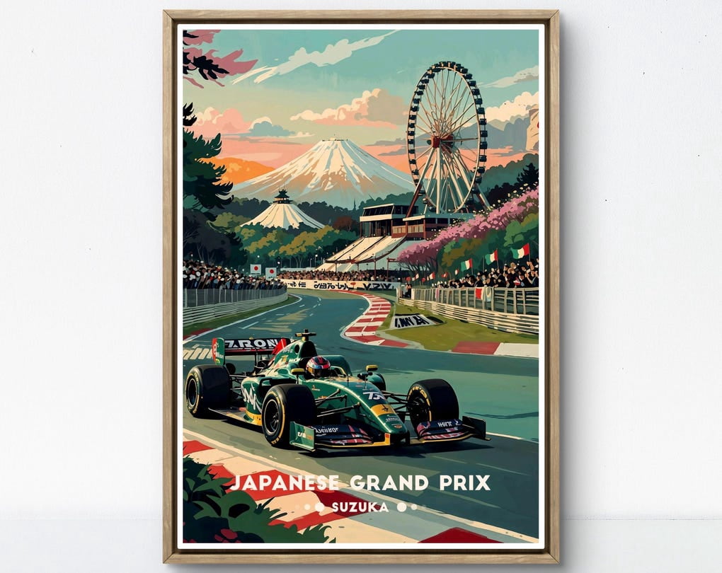 Japanese Grand Prix Poster – Iconic Formula 1 Racing At Suzuka With ...
