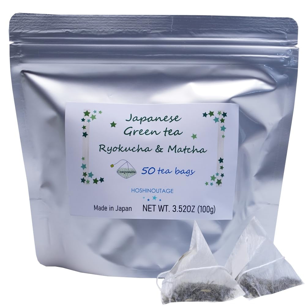 Japanese Green Tea Ryokucha With Matcha Tea-Bag 50 Pieces - Walmart.com