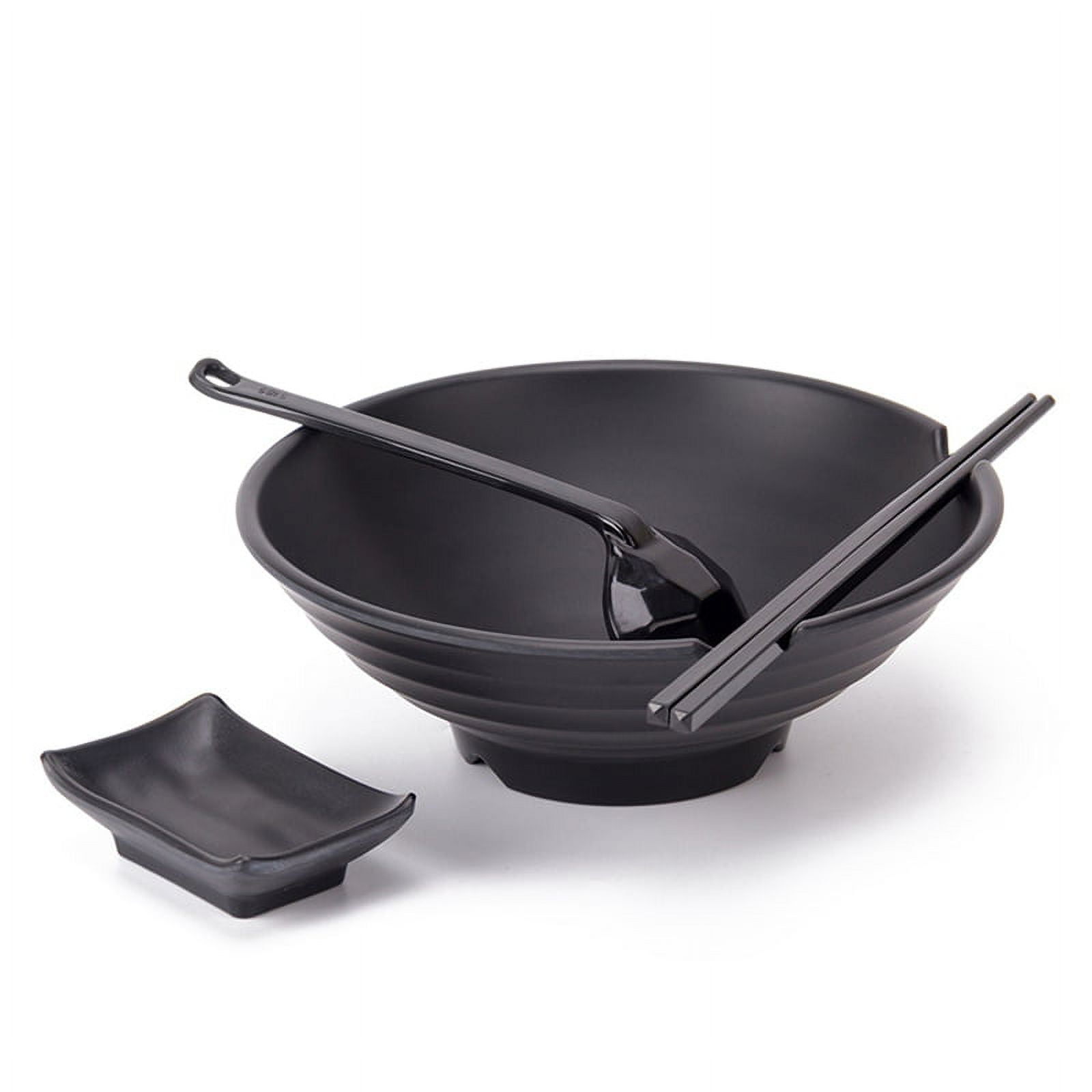 Japanese Hand-Pulled Noodles Bowl with Spoon Chopsticks Hard Plastic ...