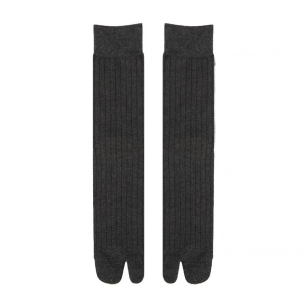 Japanese Harajuku Stripe Combed Solid Color Soft Two-Toed Socks High ...