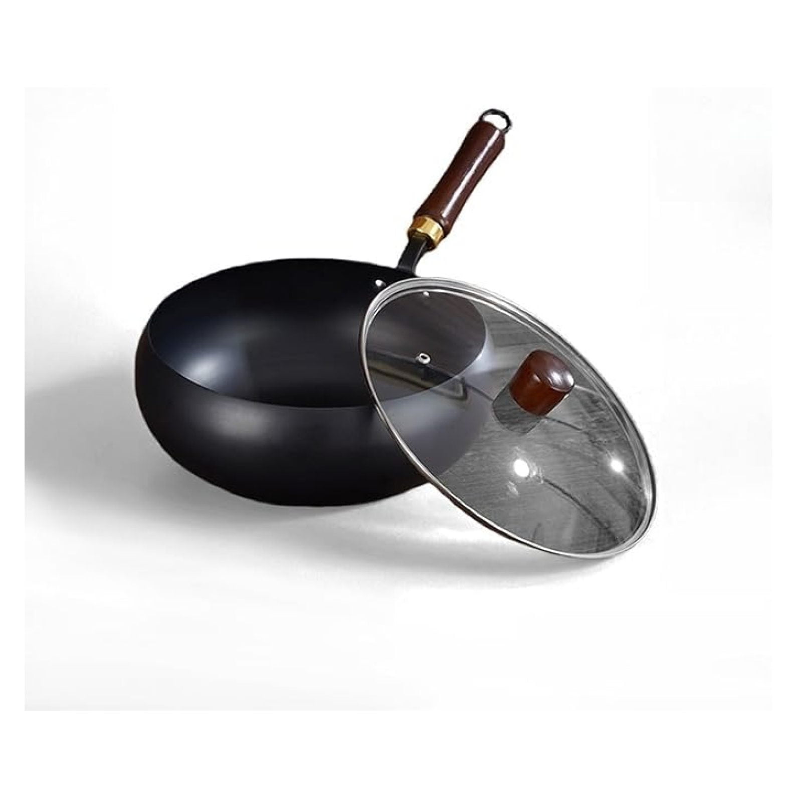 Japanese Iron Pan, Uncoated Iron Pan with Lid, Hand-Forged Non-Stick ...