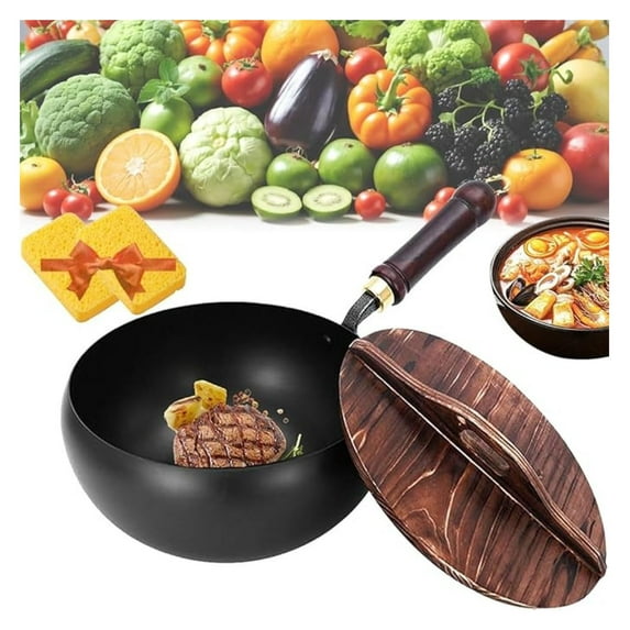 Japanese Iron Pan, Uncoated Suntup Frying Pan, Hand-Forged Non-stick ...