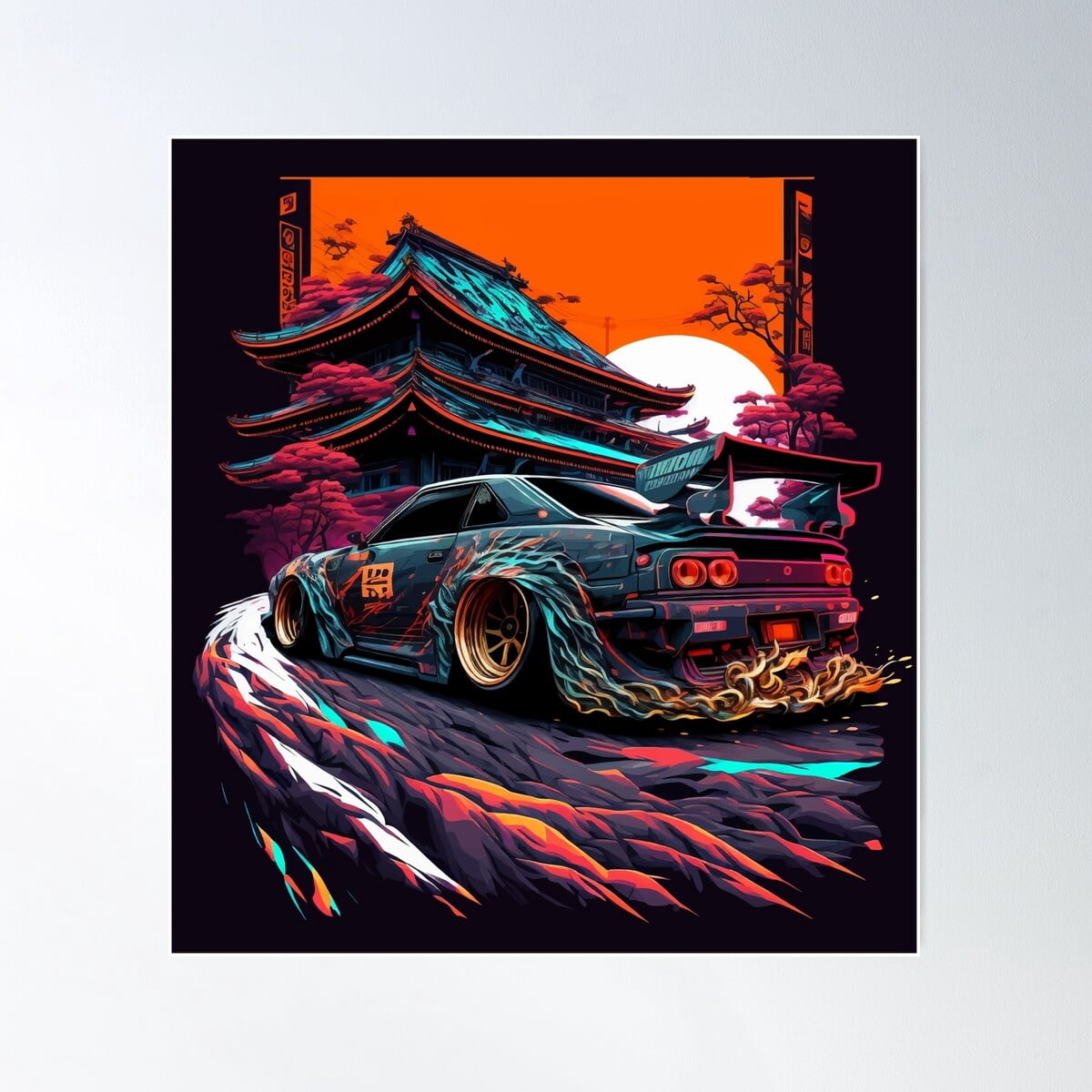 Japanese Jdm Car Racing Art Poster Wall Art, Modern Wall Decor For ...
