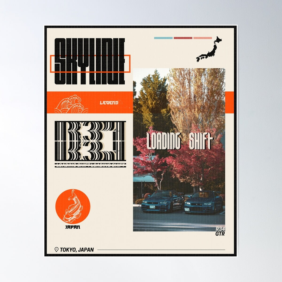 Japanese Jdm Legend Tokyo Car Culture Bauhaus Modern Drift R34 Skyline ...