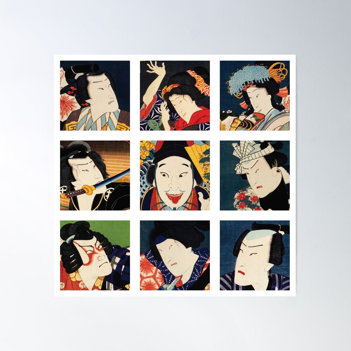 Japanese Kabuki Actors And Actresses By Toyohara Kunichika Poster Wall ...