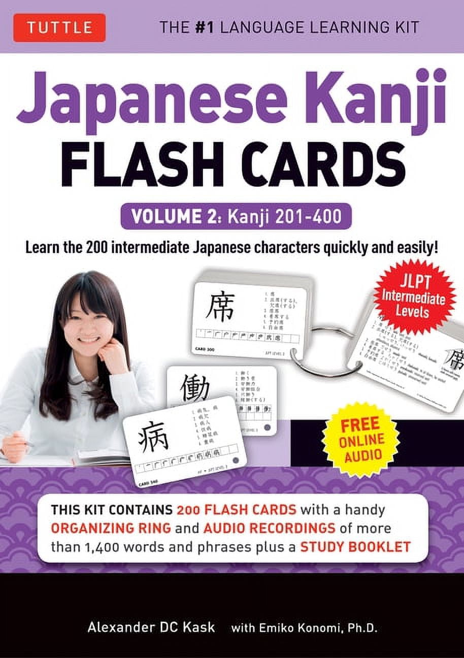 Japanese Kanji Flash Cards Kit Volume 2: Kanji 201-400: Jlpt ...