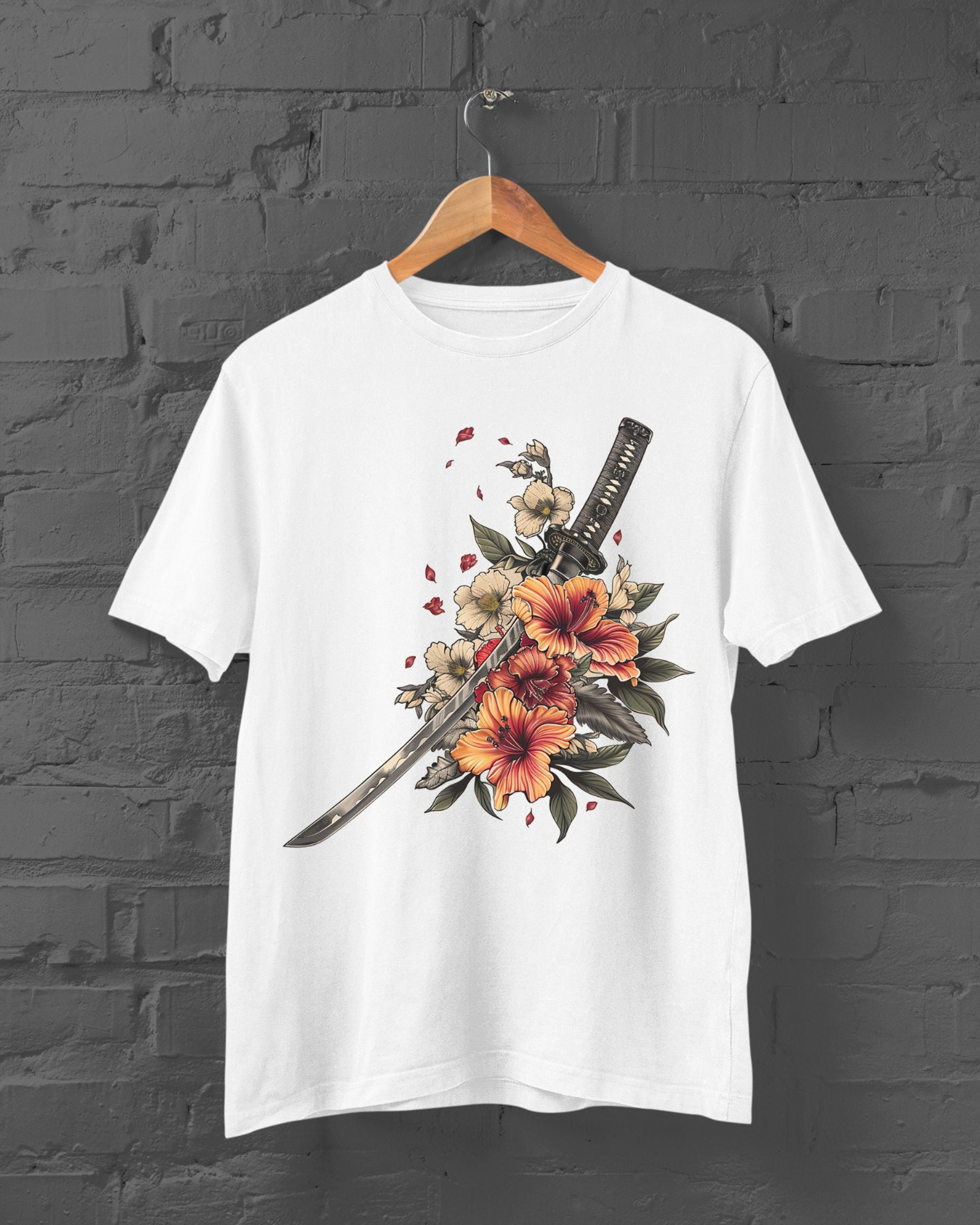 Japanese Katana Shirt | Sword Print Shirt | Harajuku | Y2K Top | Anime ...