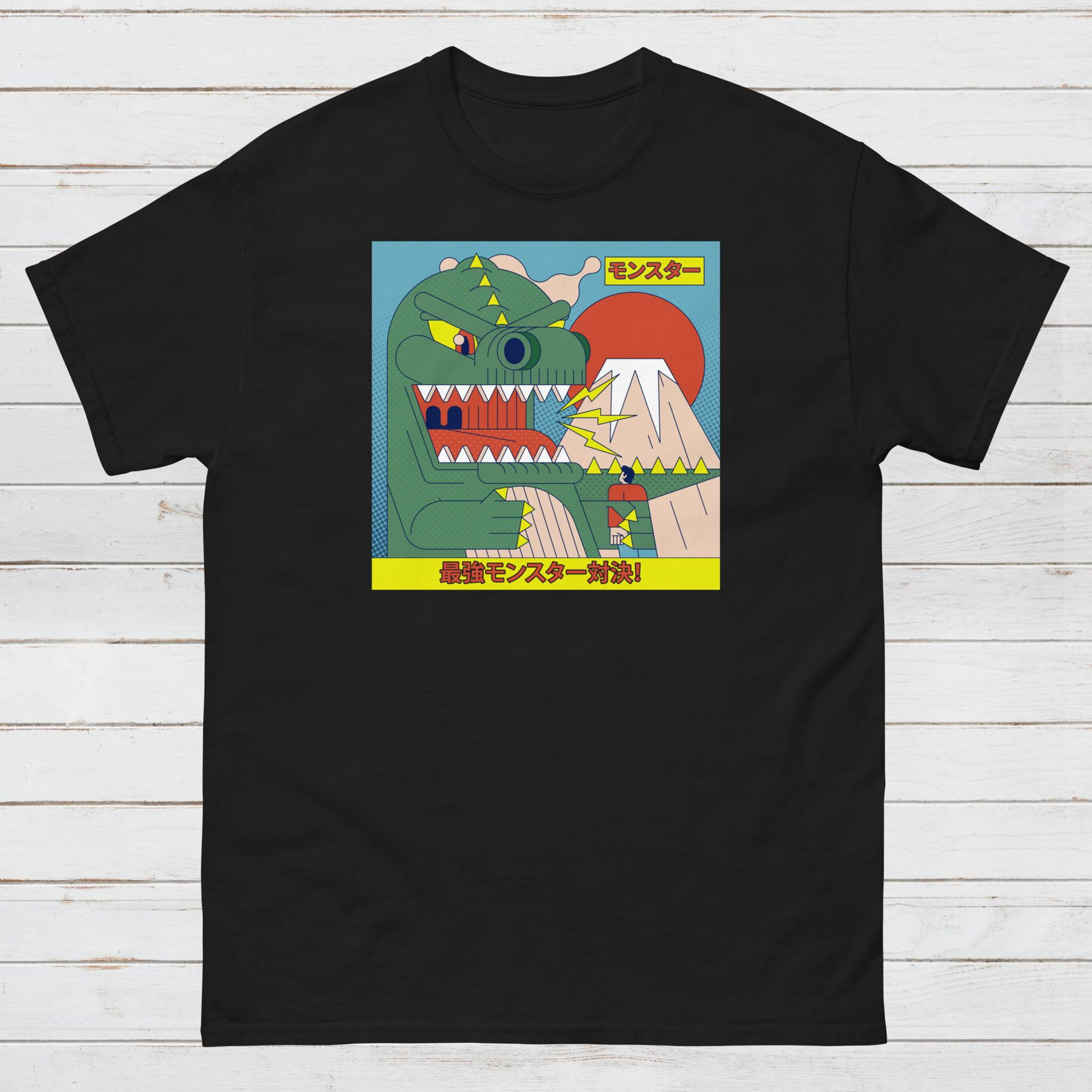 Japanese Kawaii Monster Mount Fuji San T Shirt Mens Womens Unisex Kaiju ...