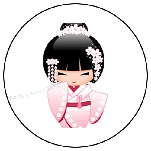 Japanese Kimono Geisha Girl Stickers Party Favors Phone Decal Water ...