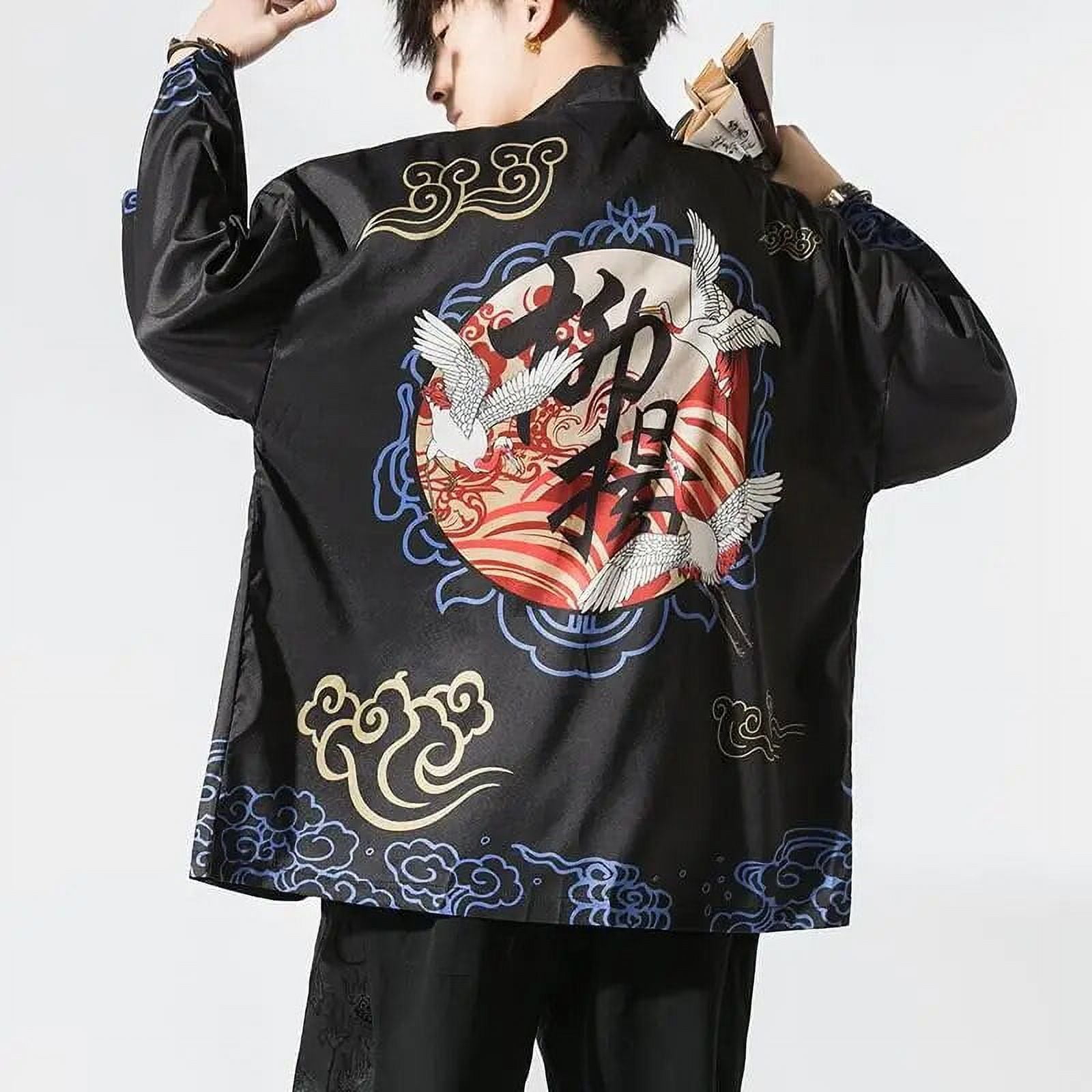 Japanese Kimono Man Hanfu Kimono Haori Japan Style Clothes Asia Clothing Men Men's Kimonos ...
