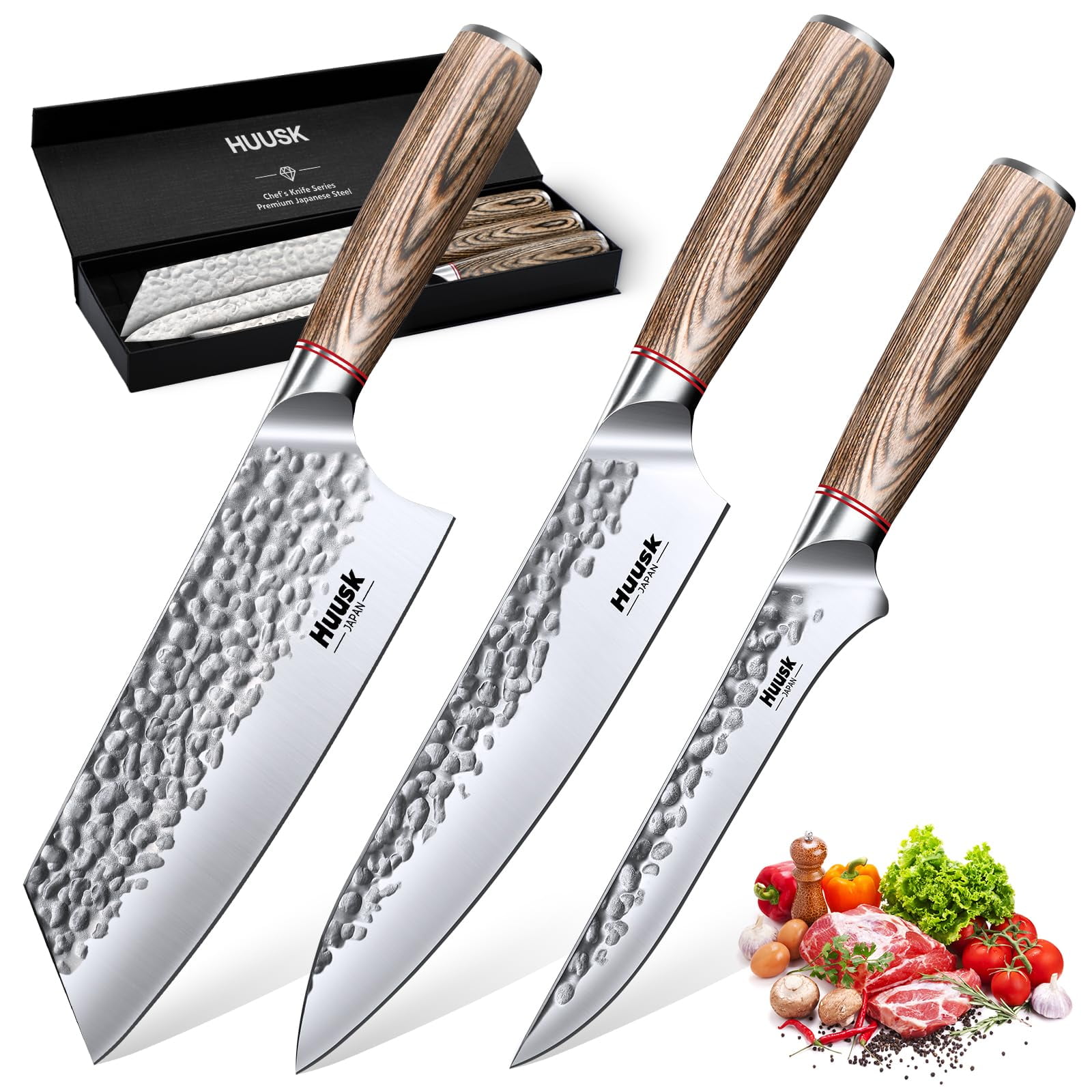 Japanese Kitchen Knife Set, 3-Piece Professional Chef Knives Set for ...