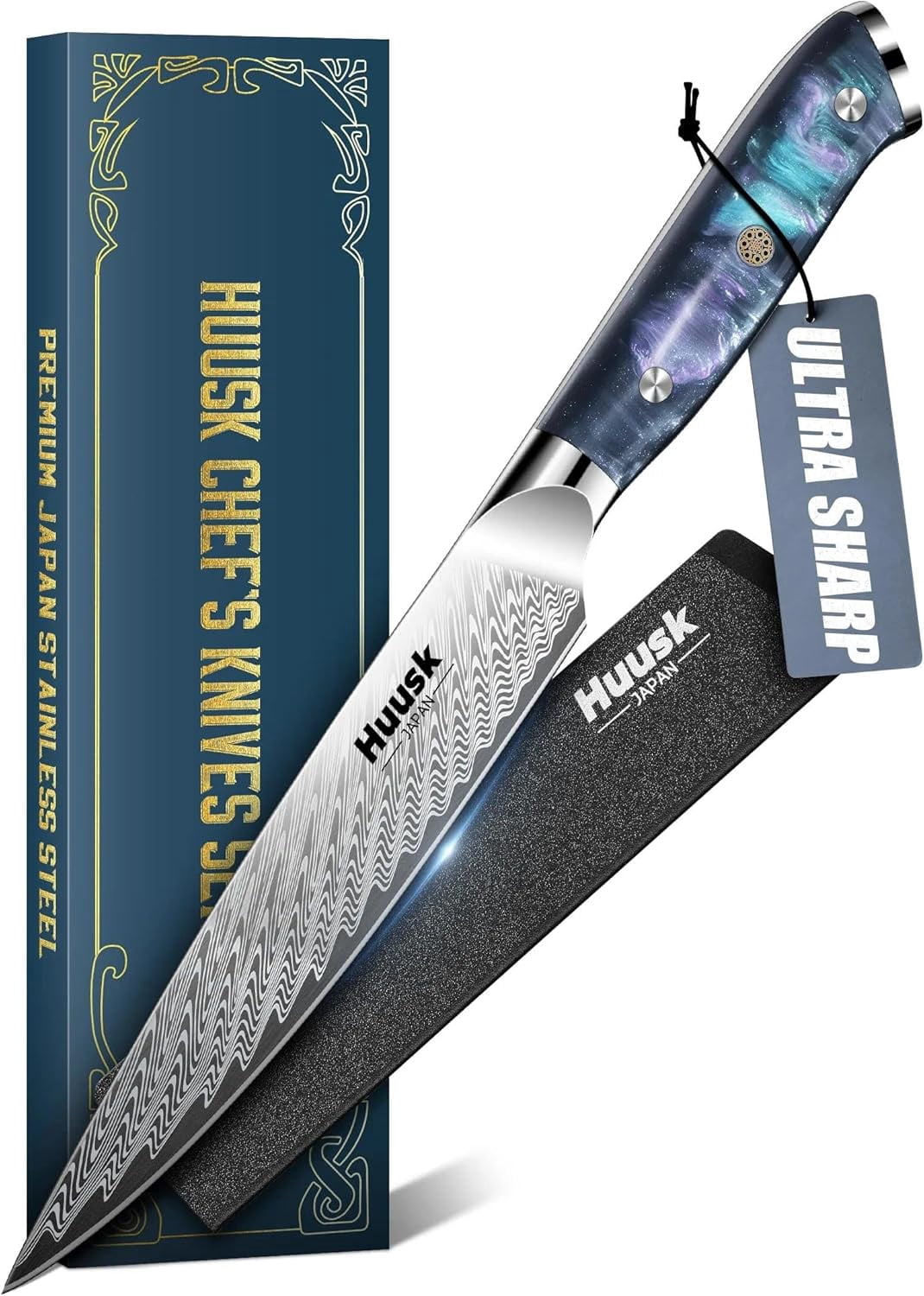 Japanese Kitchen Utility Knife 5" - Stainless Small Chef with Resin ...