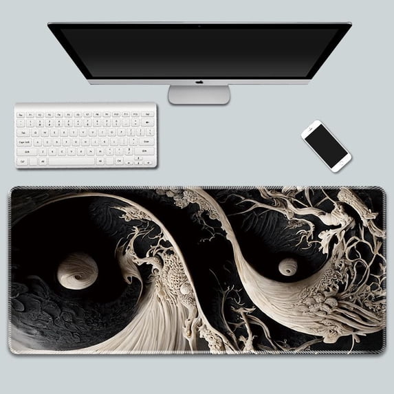 Japanese Koi Fish Yin Yang Desk Mat, Large Gaming Mouse Pad - Walmart.com