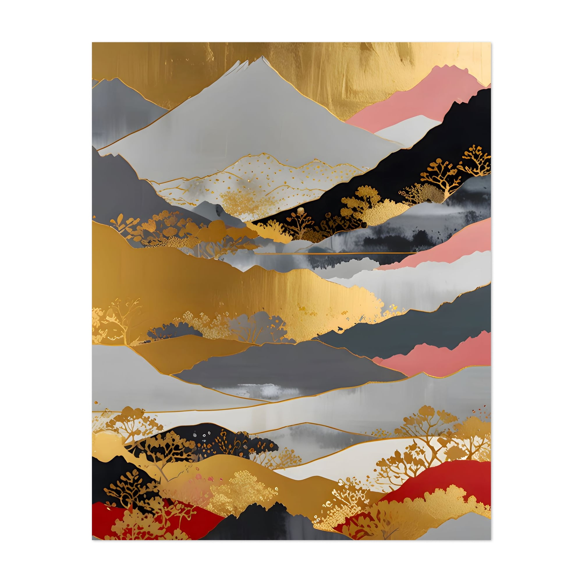 Japanese Landscape - India Painting Abstract Landscape Mountain ...