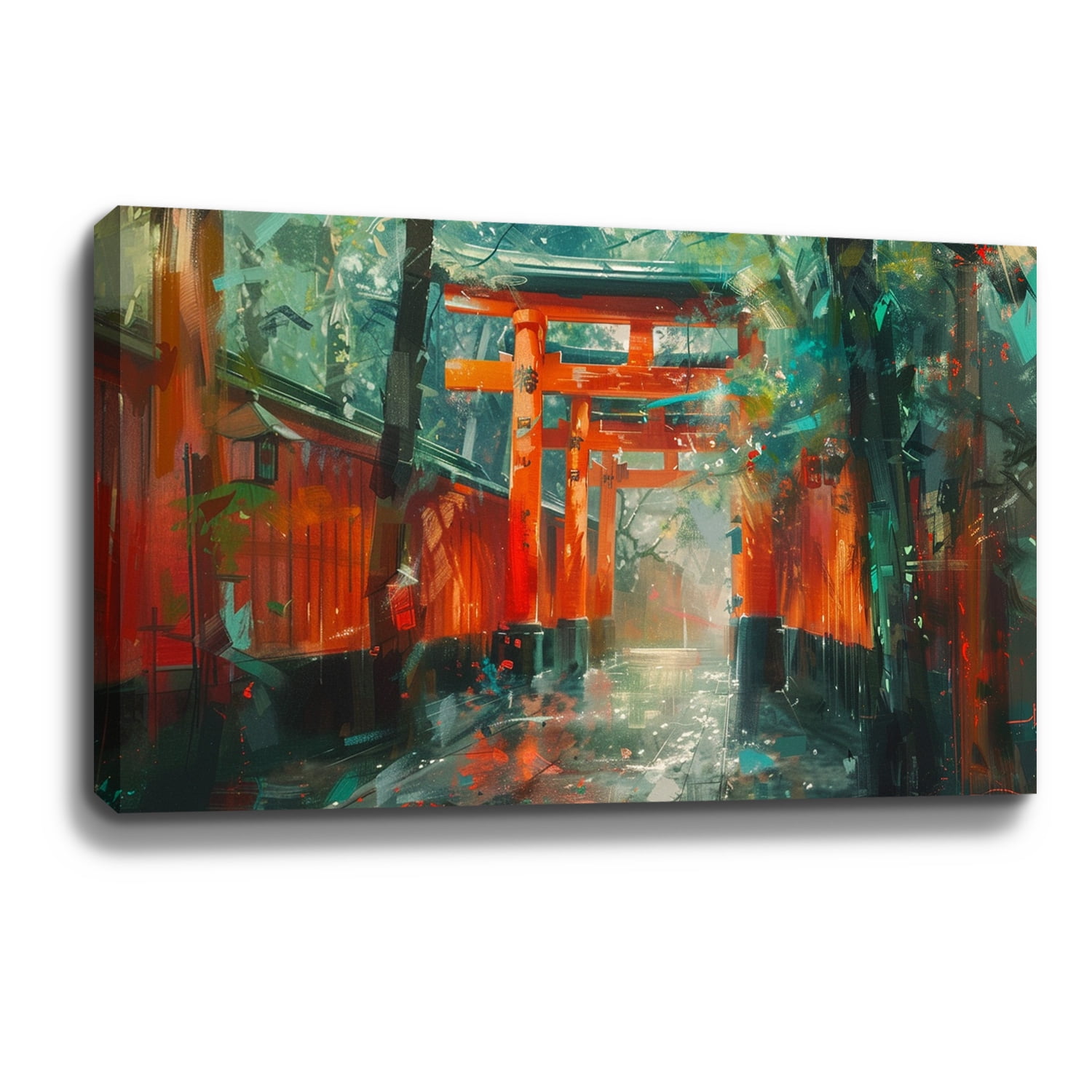 Japanese Landscape Painting Abstract Wall Art Fushimi Inari Taisha Wall ...
