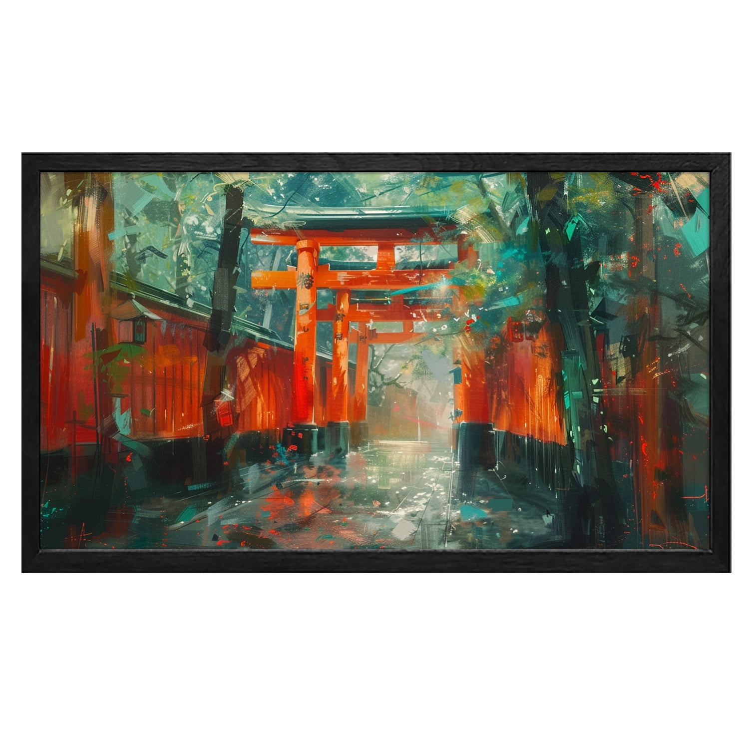 Japanese Landscape Painting Abstract Wall Art Fushimi Inari Taisha Wall ...