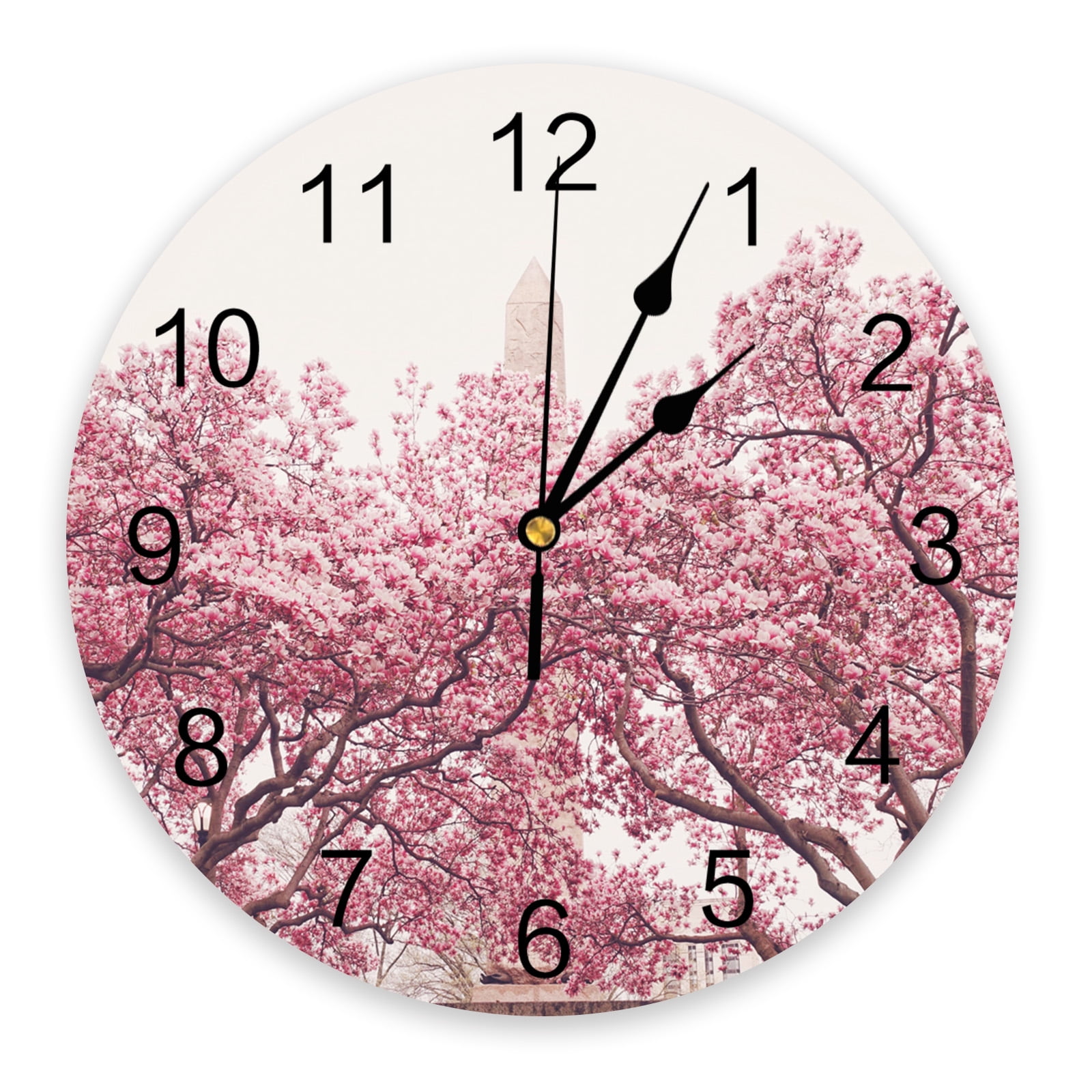 Japanese Landscape With Sakura Branches Wall Clock Modern Design Living ...