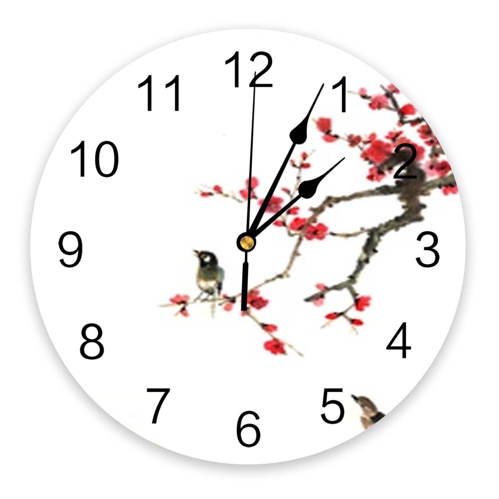 Japanese Landscape With Sakura Branches Wall Clock Modern Design Living ...