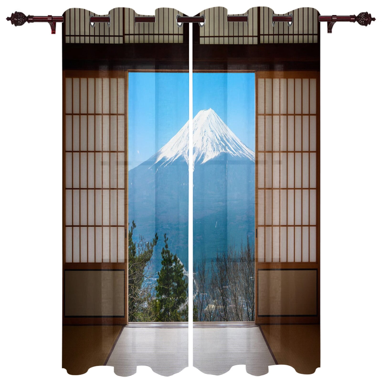 Japanese Lantern Night Large Curtains For Living Room Window Curtain ...