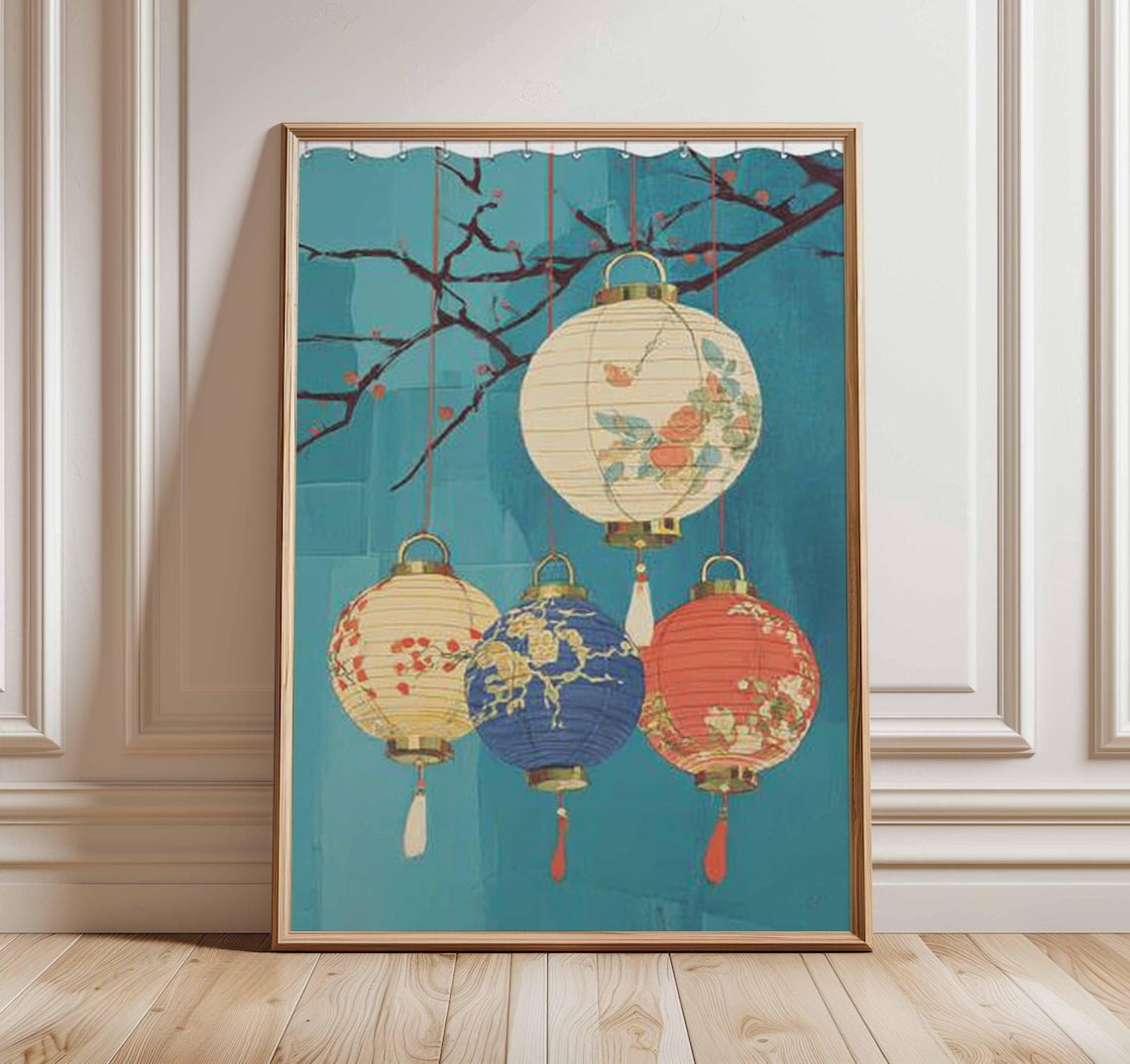Japanese Lantern Vintage Style Asian Home Decor Traditional Art ...