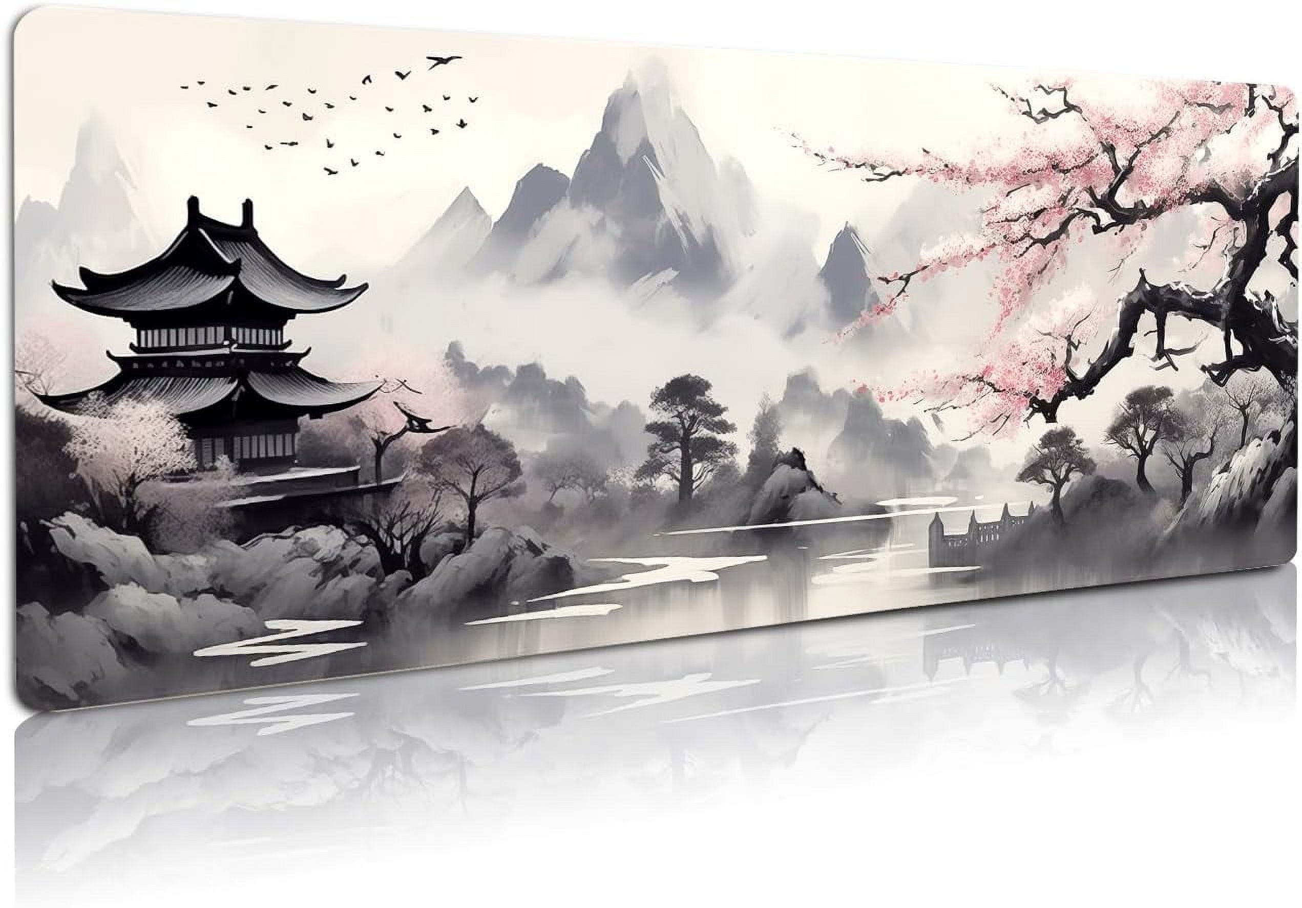 Japanese Large Gaming Mouse Pad Anime Extended Cherry Blossom Mouse Pad ...