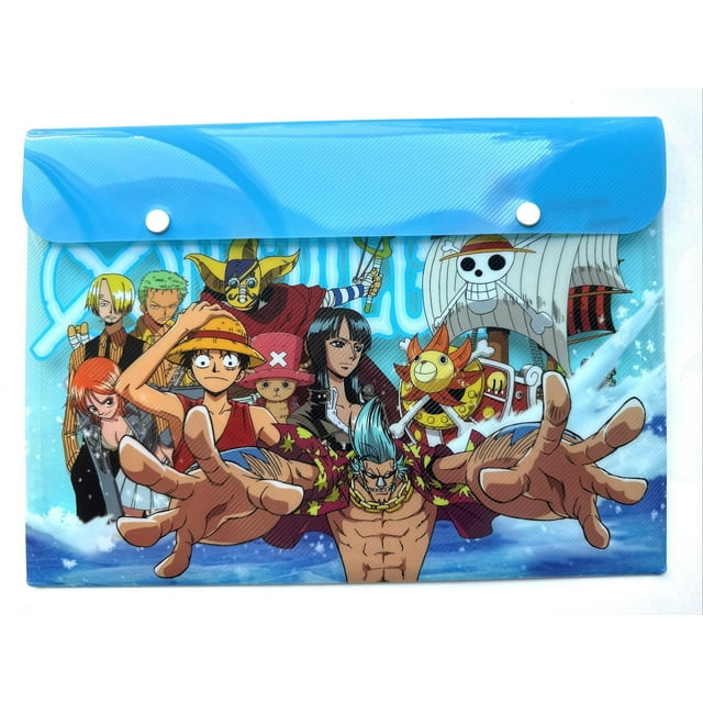 Japanese Manga One Piece Folder -Blue Semi Clear Portable Plastic ...