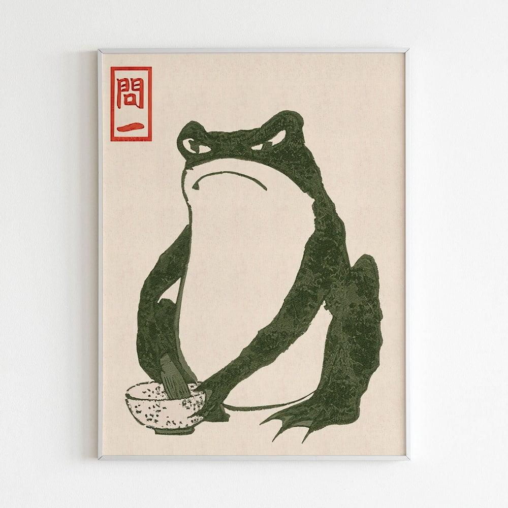 Japanese Matsumoto Hoji Frog Print, Vintage Frog Woodblock Poster ...