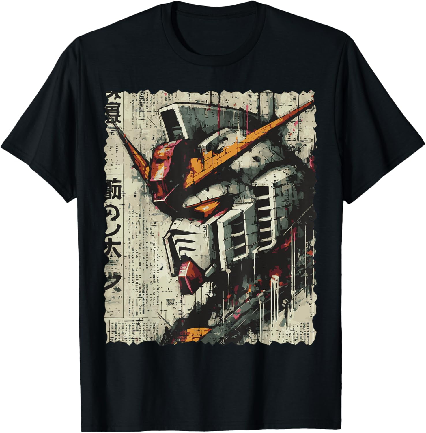 Japanese Mecha Robot Head Vintage Anime Art Men T-Shirt - Walmart.com