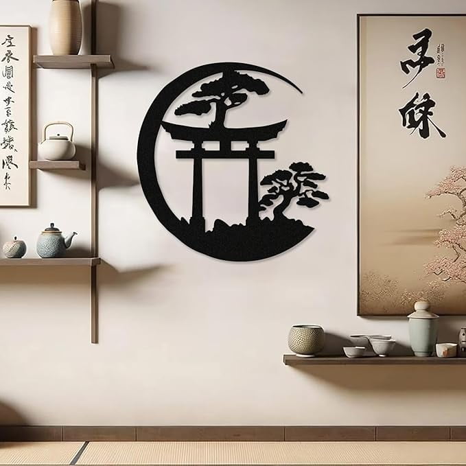 Japanese Metal Wall Art Torii Gate Wall Decor Metal Bonsai Tree Wall ...