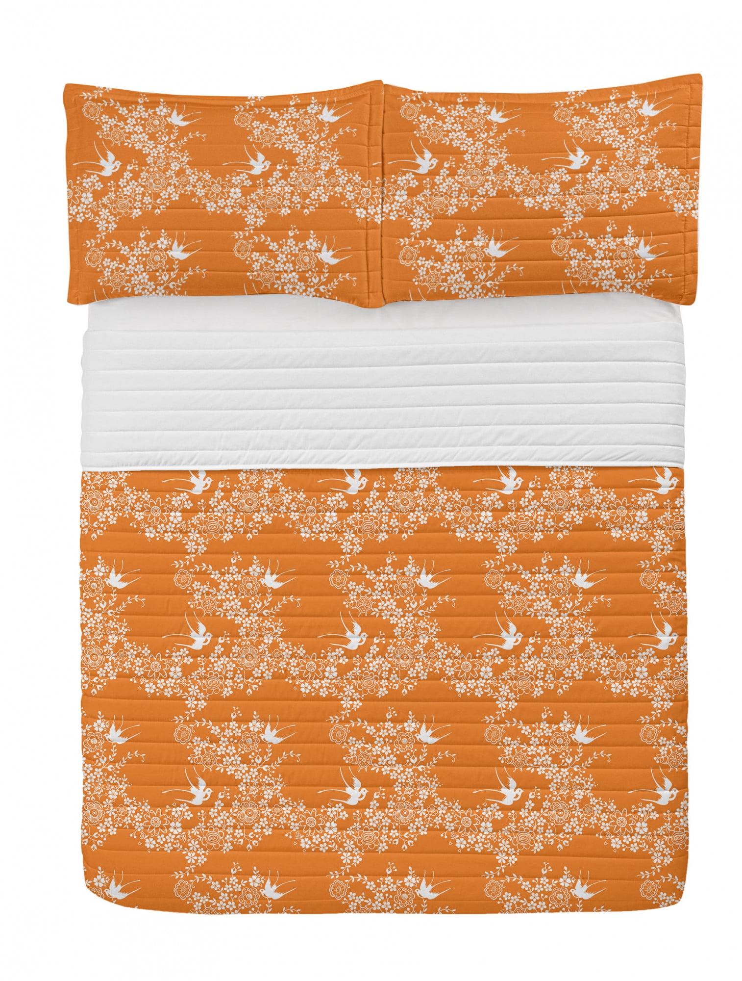 Japanese Microfiber Bedspread Set, Oriental Floral Japanese Style ...
