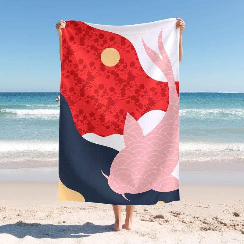 Japanese Miniimalist Style Beach Blanket ,Microfiber Bath Towels ，Quick ...