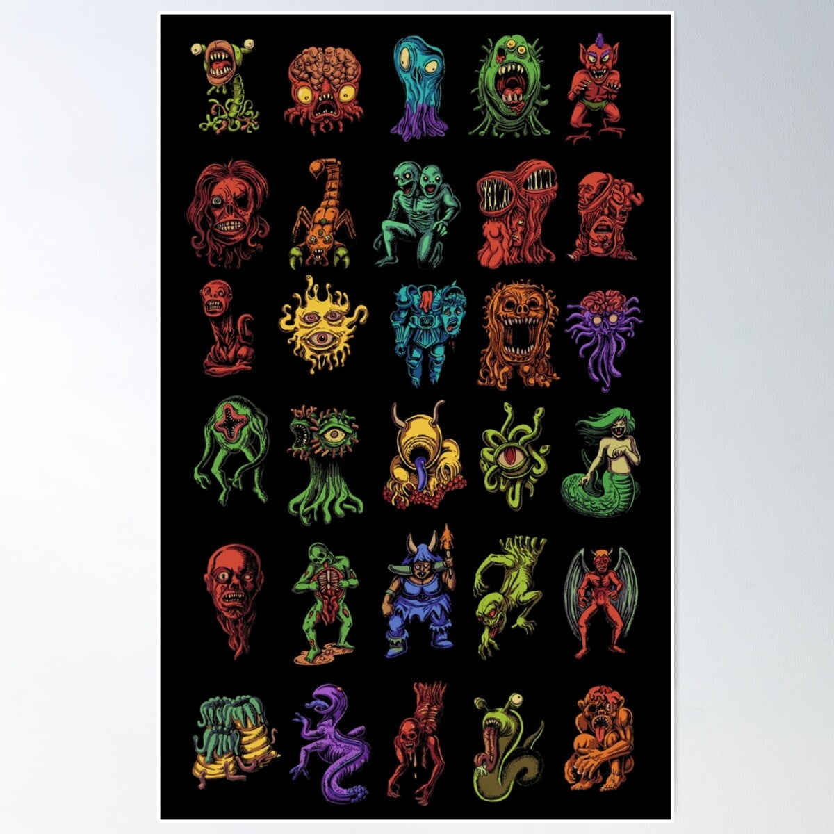 Japanese Monsters In My Pocket T-Shirt Poster Wall Art, Modern Wall ...