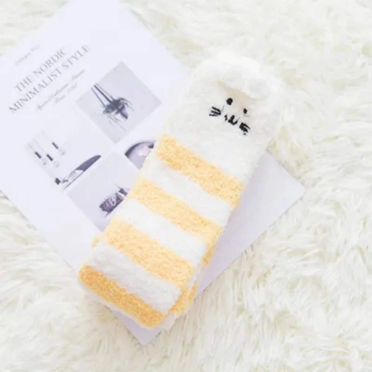 Japanese Mori Girl Animal Modeling Knee Socks Striped Cute Compression ...