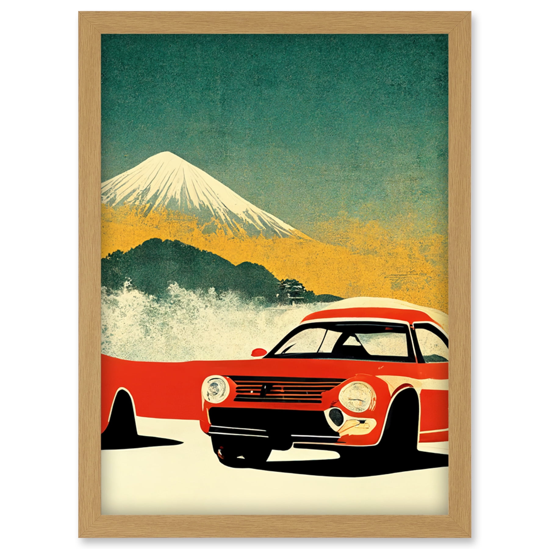 Japanese Motor Racing Abstract Car Illustration Artwork Framed Wall Art ...