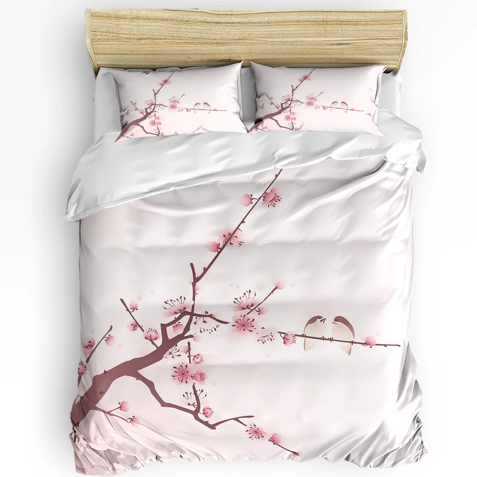 Japanese Mount Fuji Sakura Tree Flower Duvet Cover 3pcs Bedding Set ...